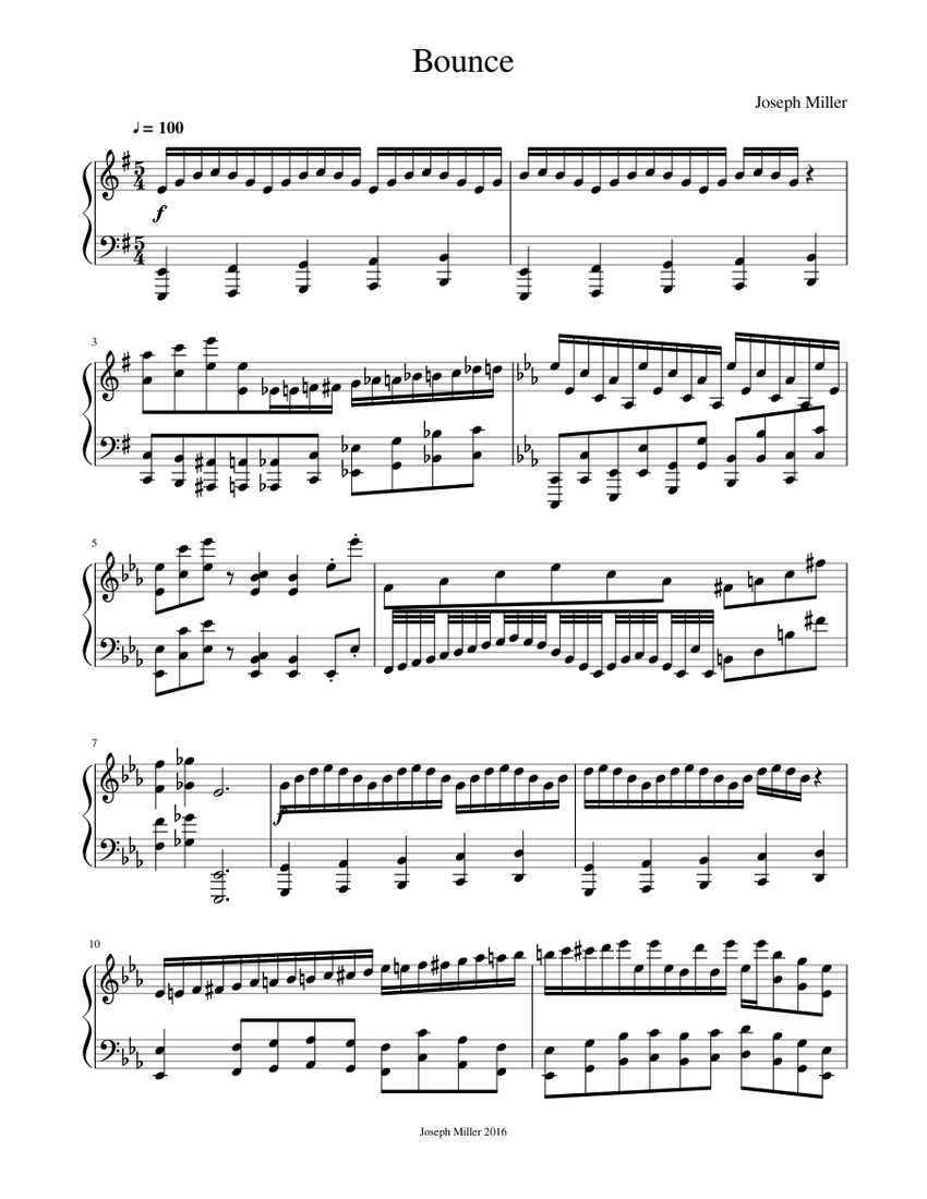 Bounce Sheet music for Piano (Solo) | Musescore.com