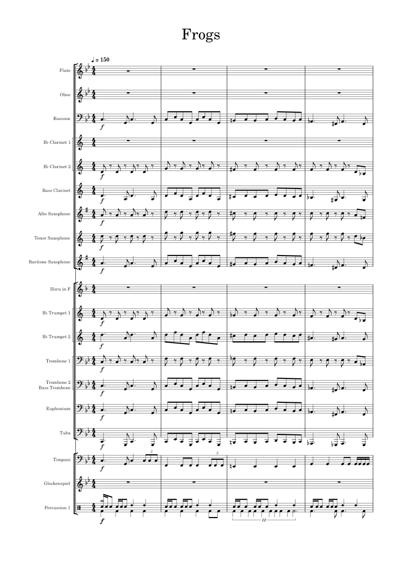 Frogs Sheet Music for Trombone, Euphonium, Tuba, Flute & more ...