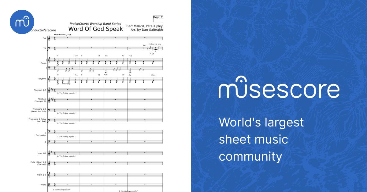 Word Of God Speak - MercyMe Sheet music for Piano, Trombone, Vocals ...