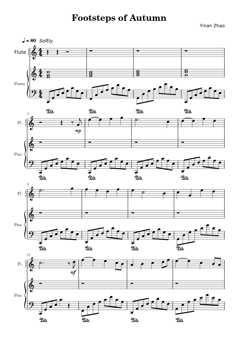 Footsteps of Autumn Sheet music for Piano, Flute (Mixed Duet ...
