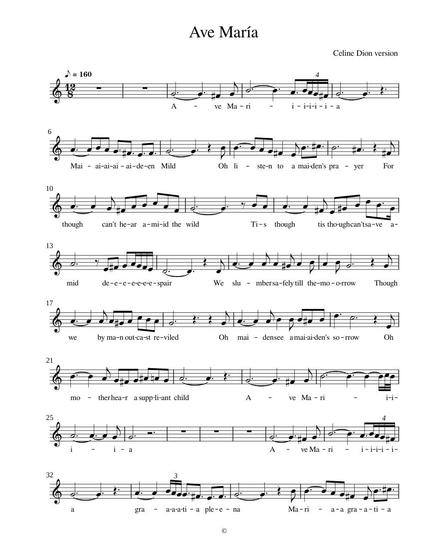 Ave Maria, D.839 – Franz Schubert Ave Maria Celine Dion version tune ...