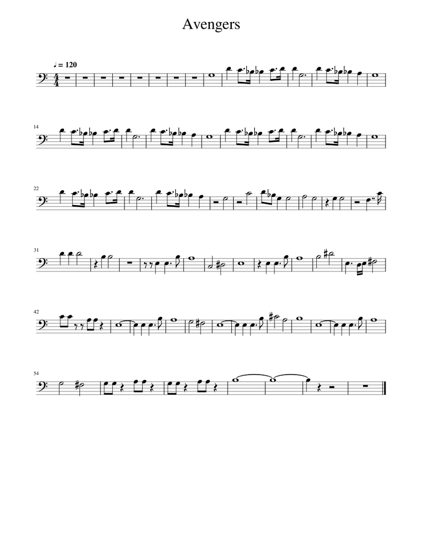 Avengers Sheet music for Trombone (Solo) | Musescore.com