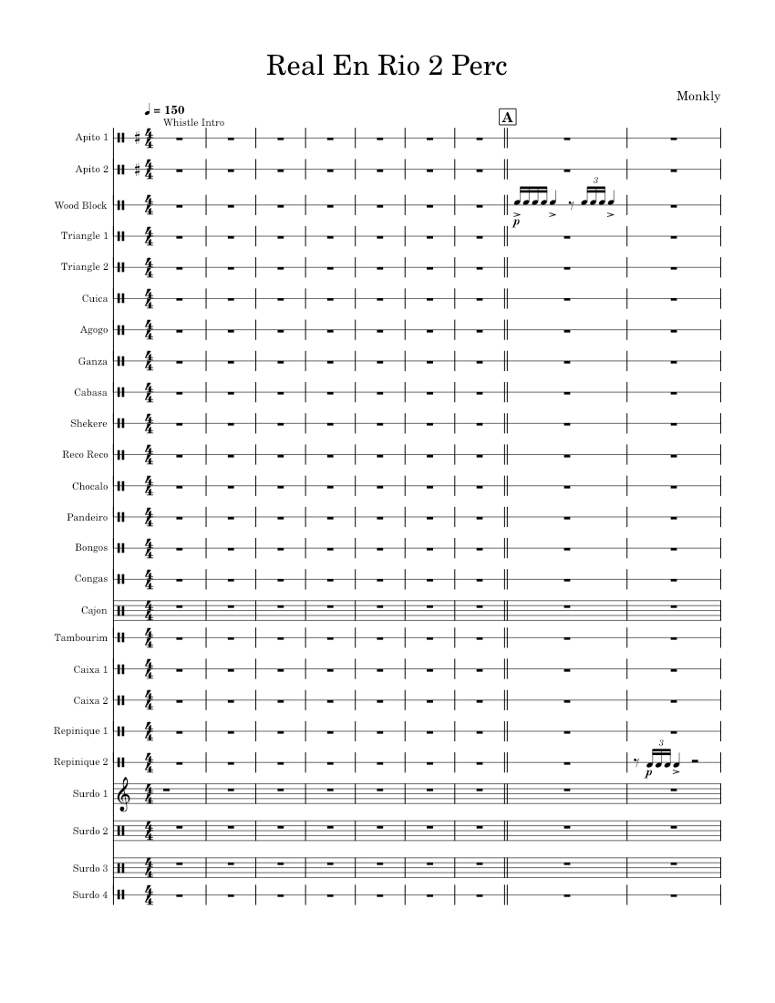 Real In Rio – John Powell Real En Rio Perc Sheet Music for Drum group ...