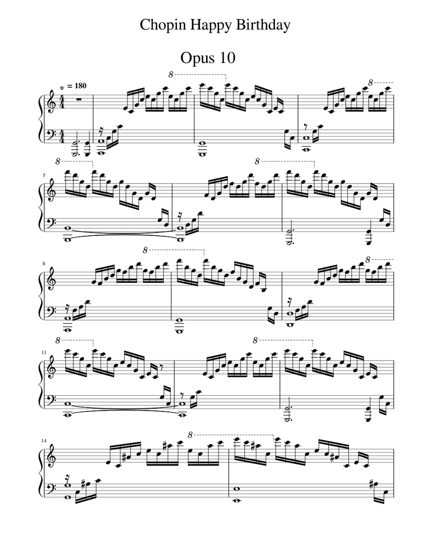 Chopin Happy Birthday Sheet music for Piano (Solo) | Download and print in PDF or MIDI free ...