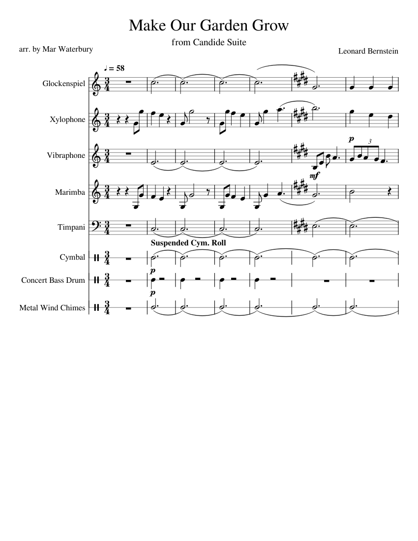 Make_Our_Garden_Grow Sheet music for Timpani, Vibraphone, Glockenspiel ...