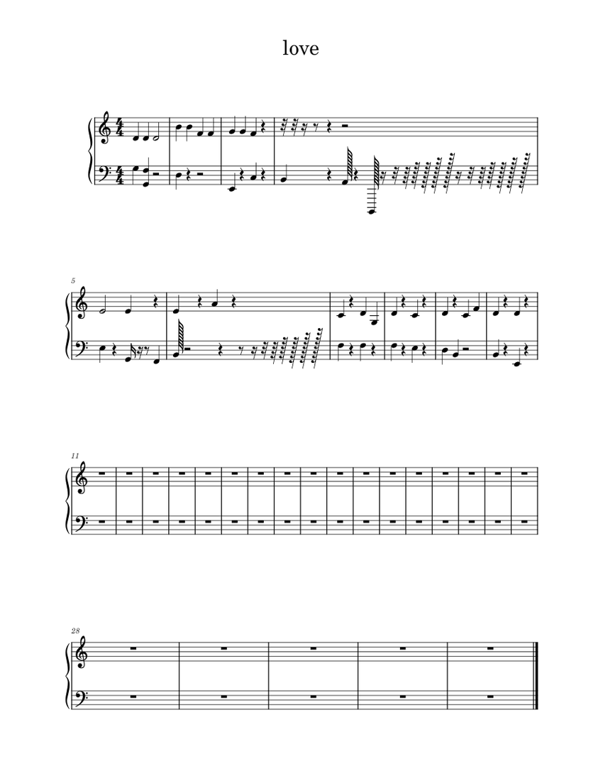love Sheet music for Piano (Piano Duo) | Musescore.com