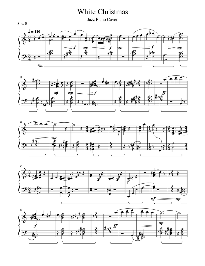 White Christmas Sheet music for Piano (Solo) | Musescore.com