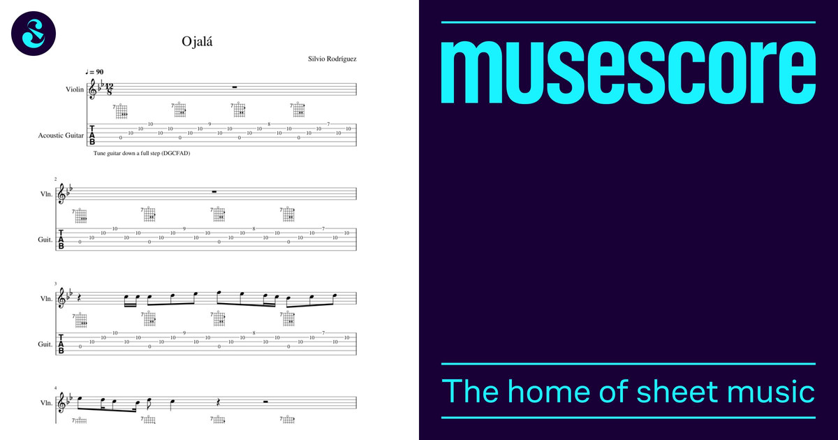 Ojalá (Silvio Rodríguez) Sheet music for Violin, Guitar (Mixed Duet ...