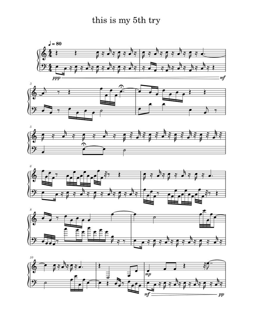 this is my music assessment s Sheet music for Piano (Solo) | Musescore.com