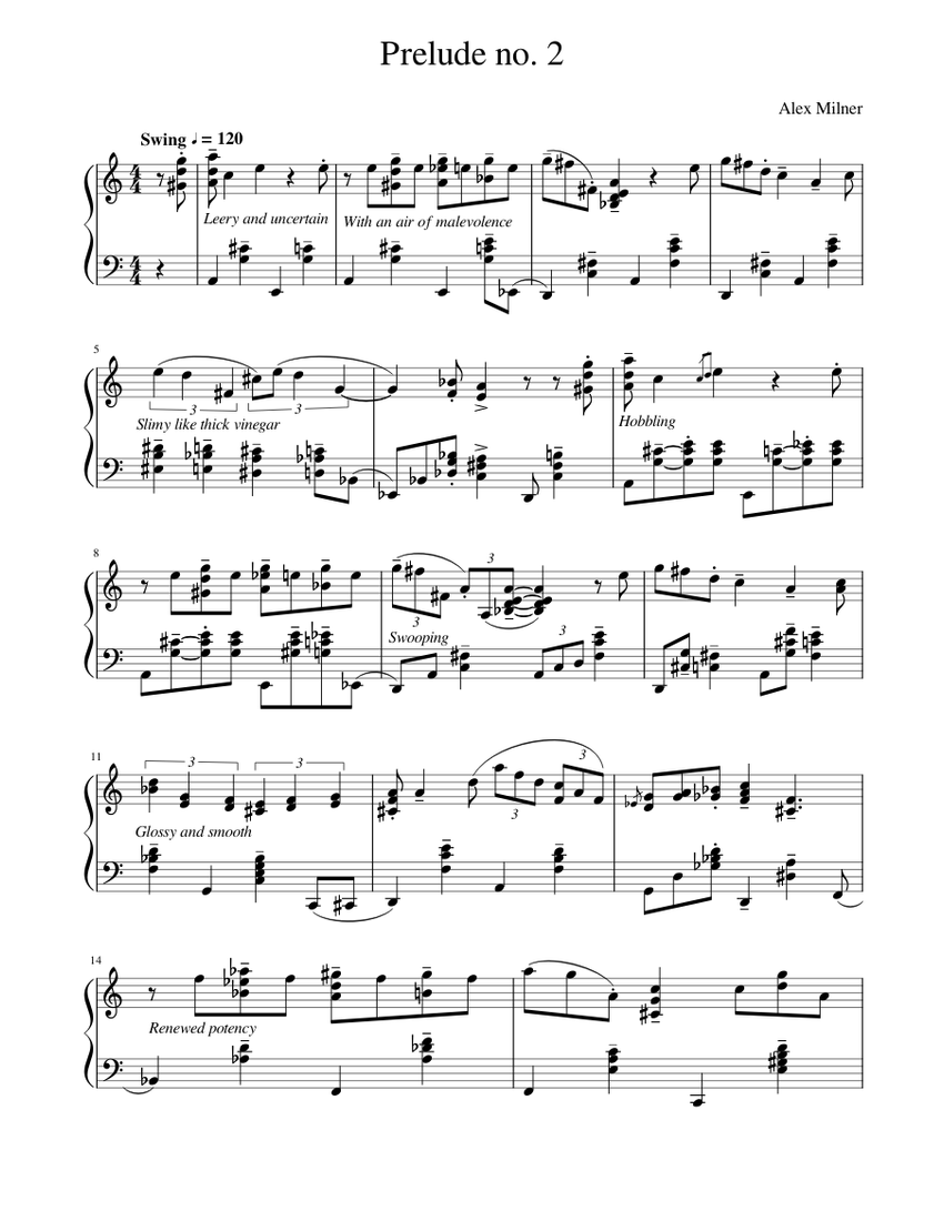 Prelude no. 2 Sheet music for Piano (Solo) | Musescore.com