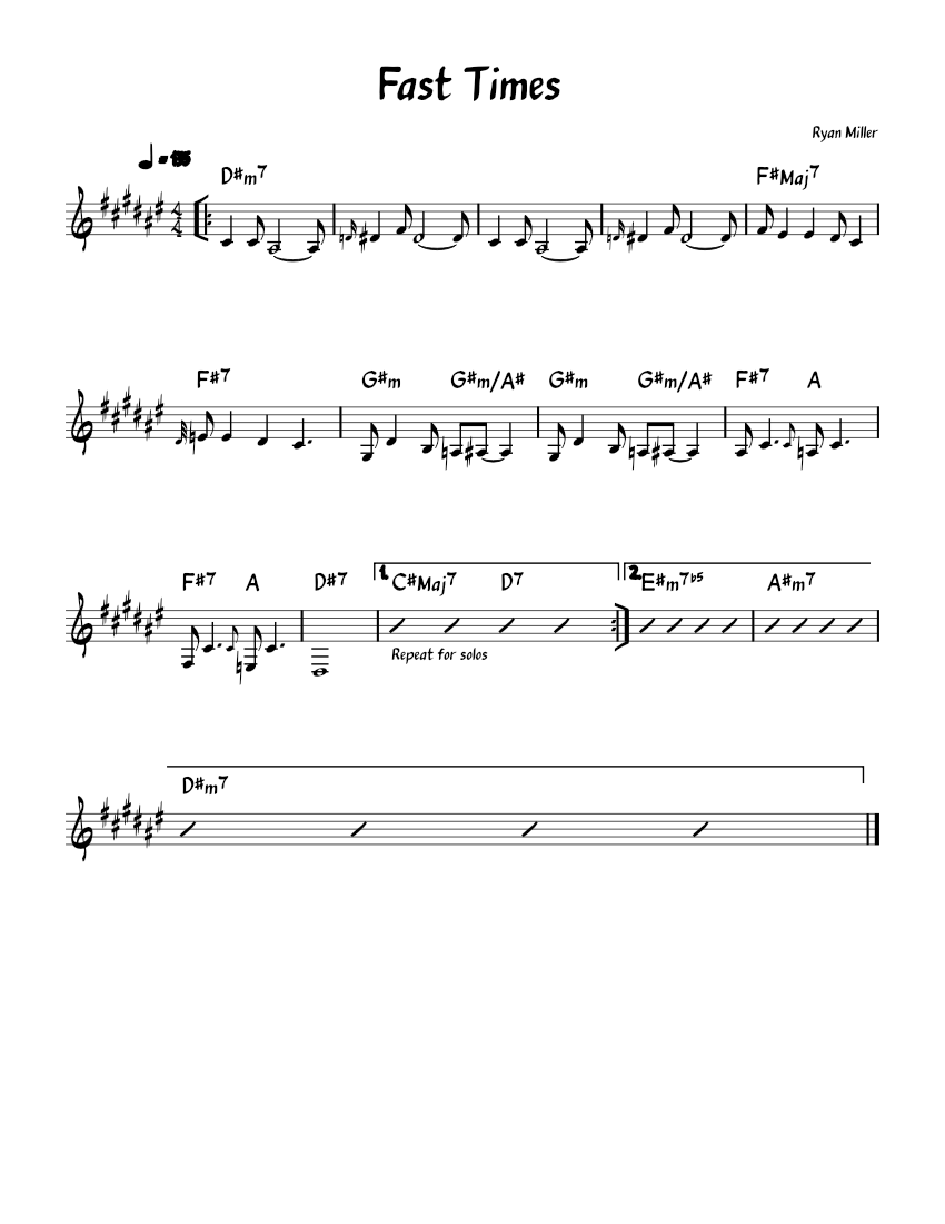 Fast Times Sheet music for Piano (Jazz Band) Easy | Musescore.com