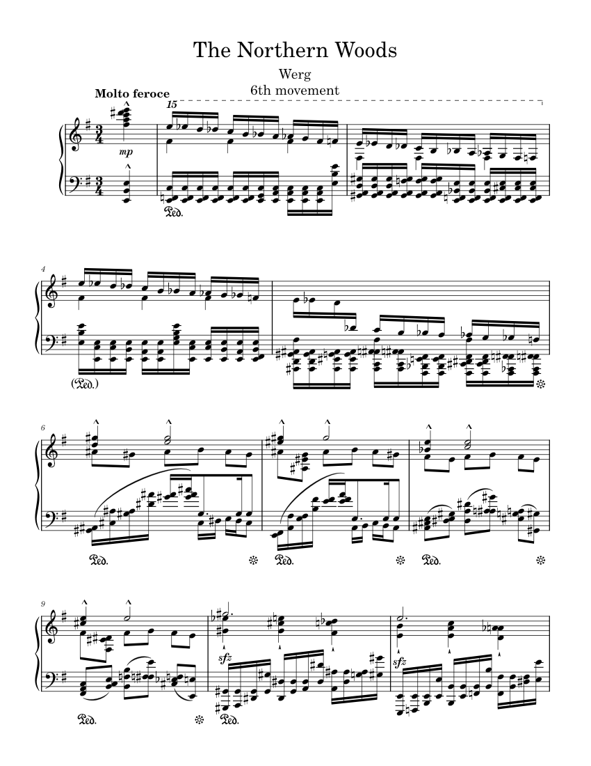 The Northern Woods Sheet Music for Piano (Solo) | MuseScore.com