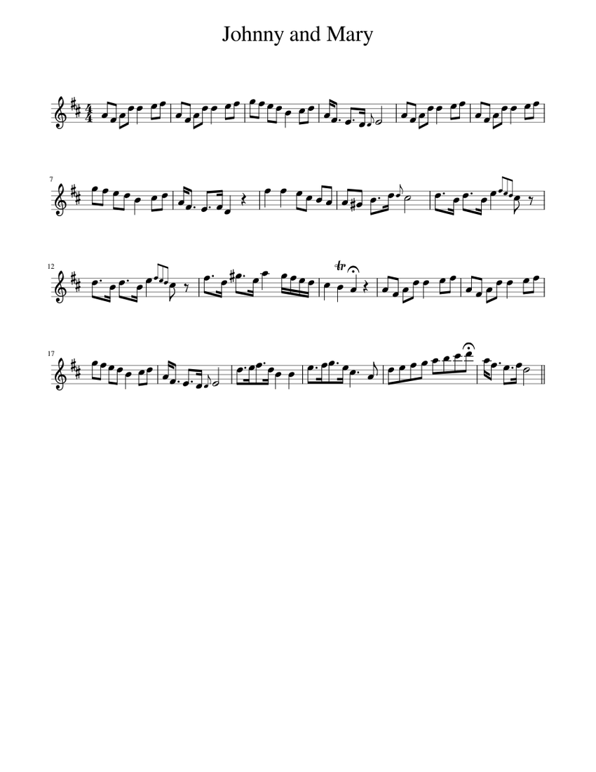 Johnny and Mary Sheet music for Piano (Solo) Easy | Musescore.com