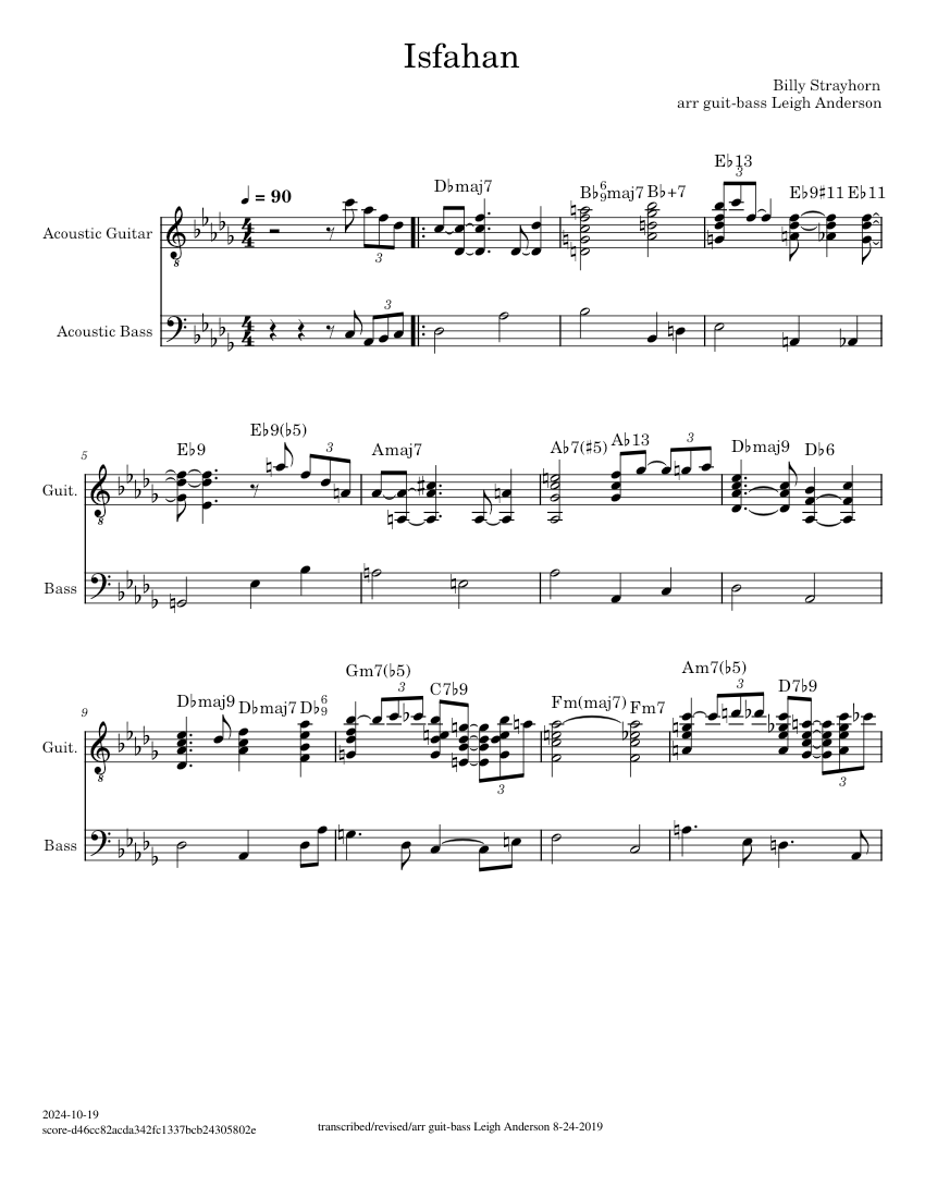 Isfahan – Billy Strayhorn, Duke Ellington, Johnny Mercer Sheet Music ...