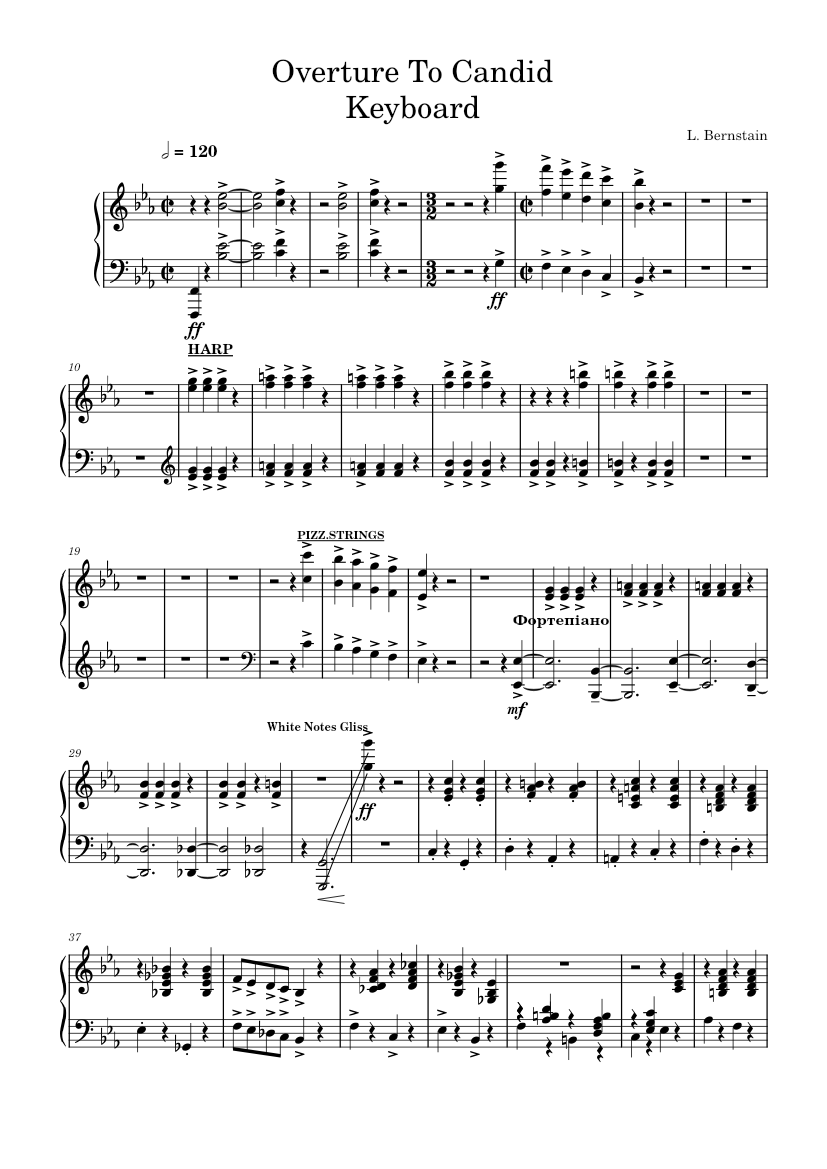 Overture to Candide – Leonard Bernstein Keyboard Part Sheet music for ...