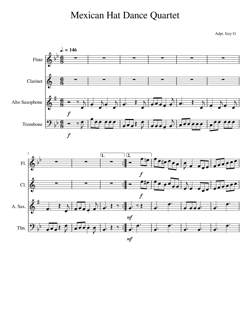 El Jarabe Tapatio (Mexican Hat Dance) – Jesús González Rubio Mexican Hat Dance Sheet Music for ...