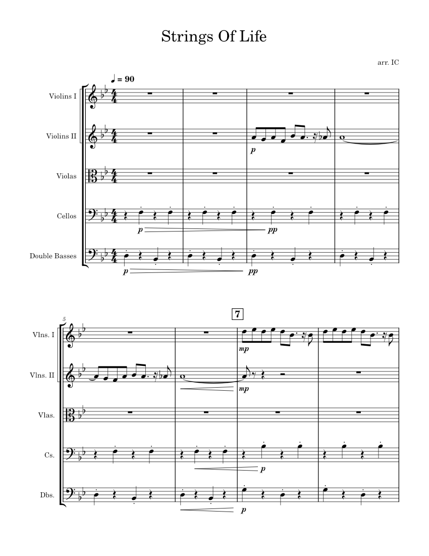 Strings Of Life Sheet music for Strings group (String Ensemble) | Musescore.com