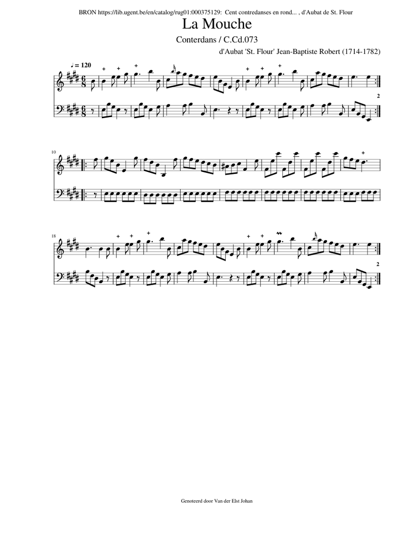 La Mouche (C.Cd.073) Sheet music for Violin, Cello (String Duet ...