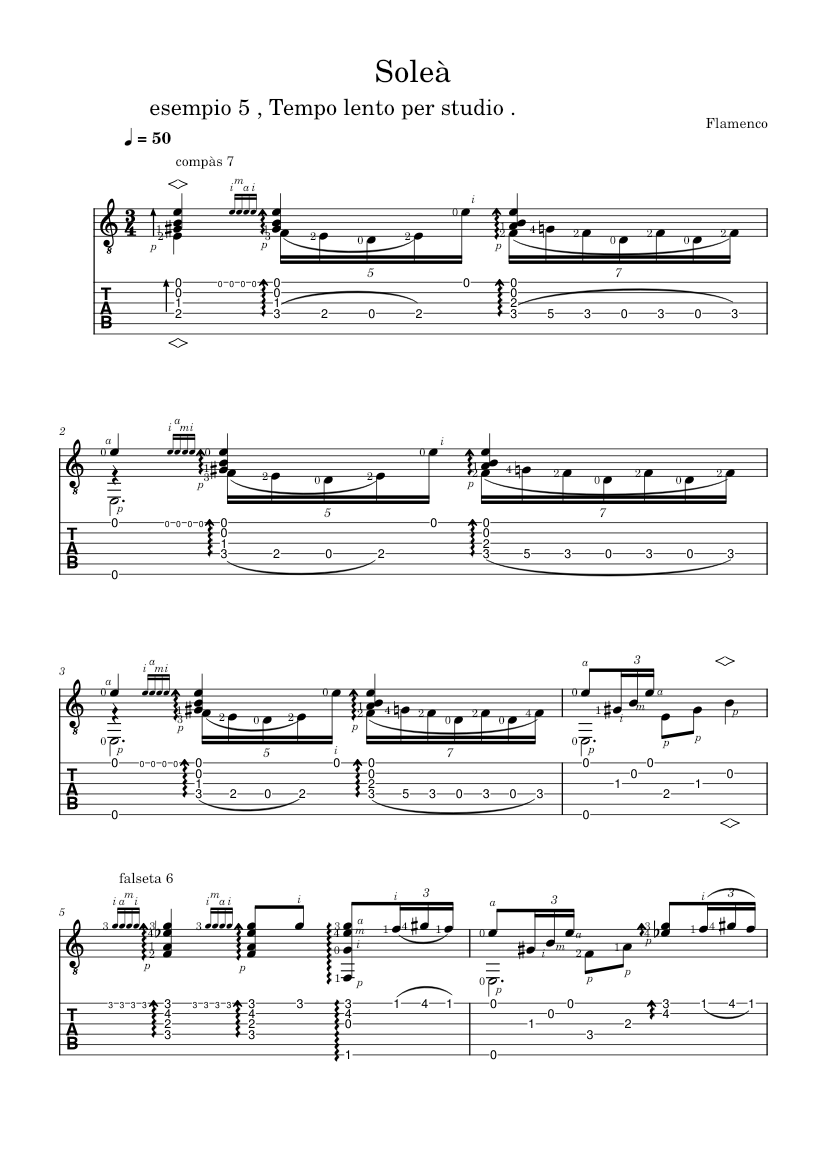 Soleà ( es. 5 ) Soleà es. 5 Sheet music for Guitar (Solo) | Musescore.com
