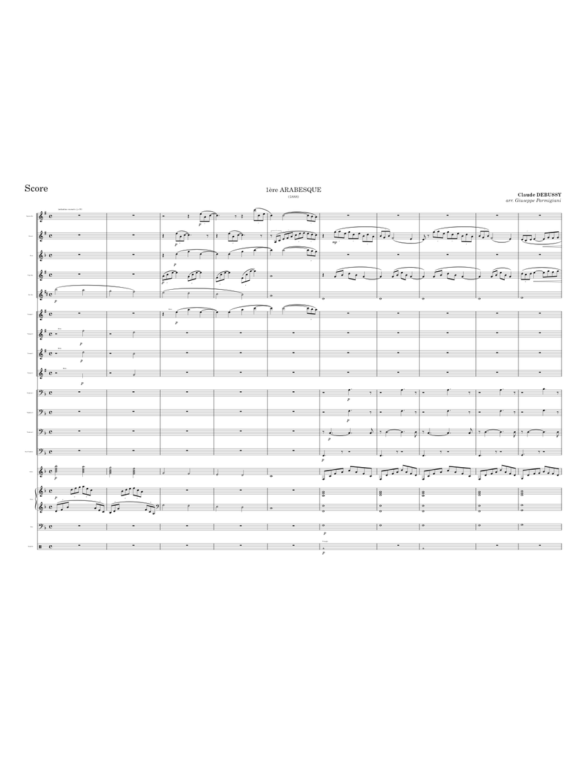 DEBUSSY - 1ère ARABESQUE (Big Band) Sheet music for Piano, Flute ...