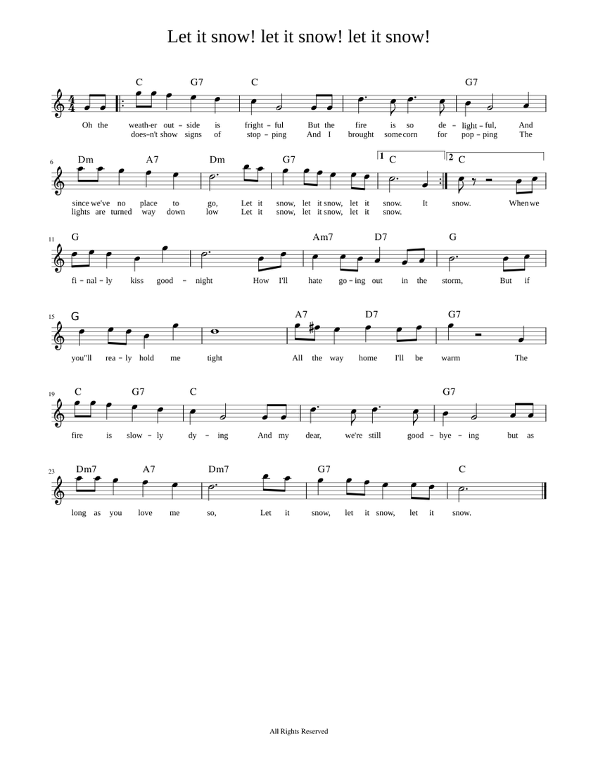 Let it snow C Sheet music for Piano (Solo) | Musescore.com