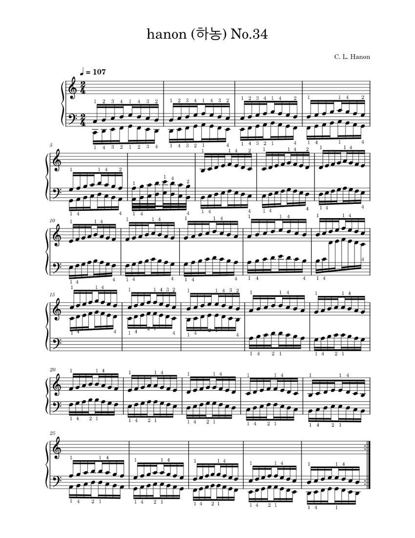Hanon No 34 Sheet Music For Piano Solo Musescore hanon-no-34-sheet-music-for-piano-solo-musescore