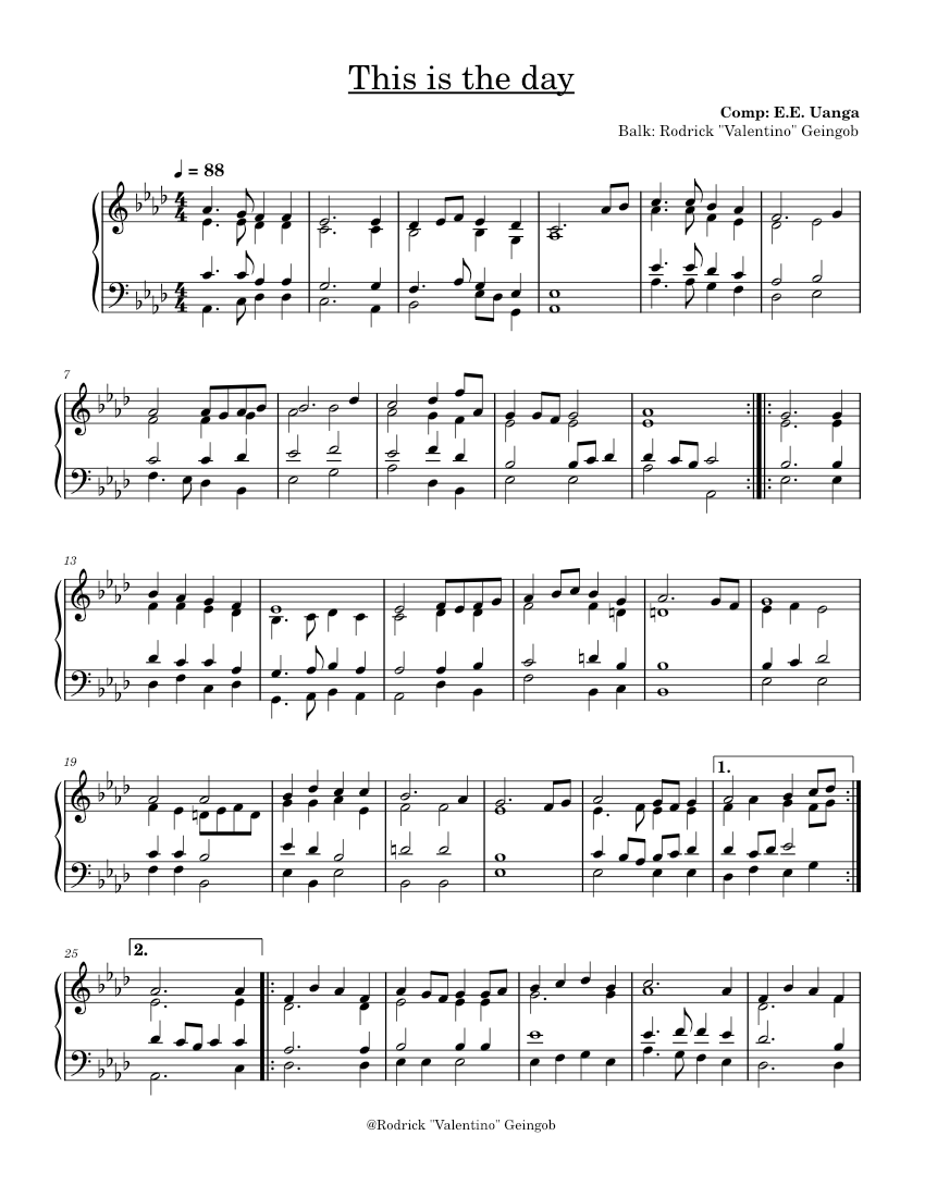 This is the day Sheet music for Piano (Solo) Easy | Musescore.com