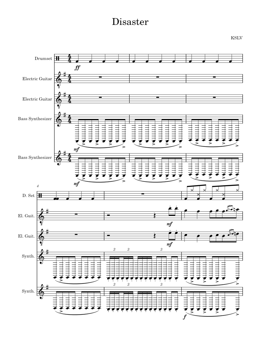 Disaster (Andrew Tate Tokyo Drift) Sheet music for Guitar, Bass guitar ...