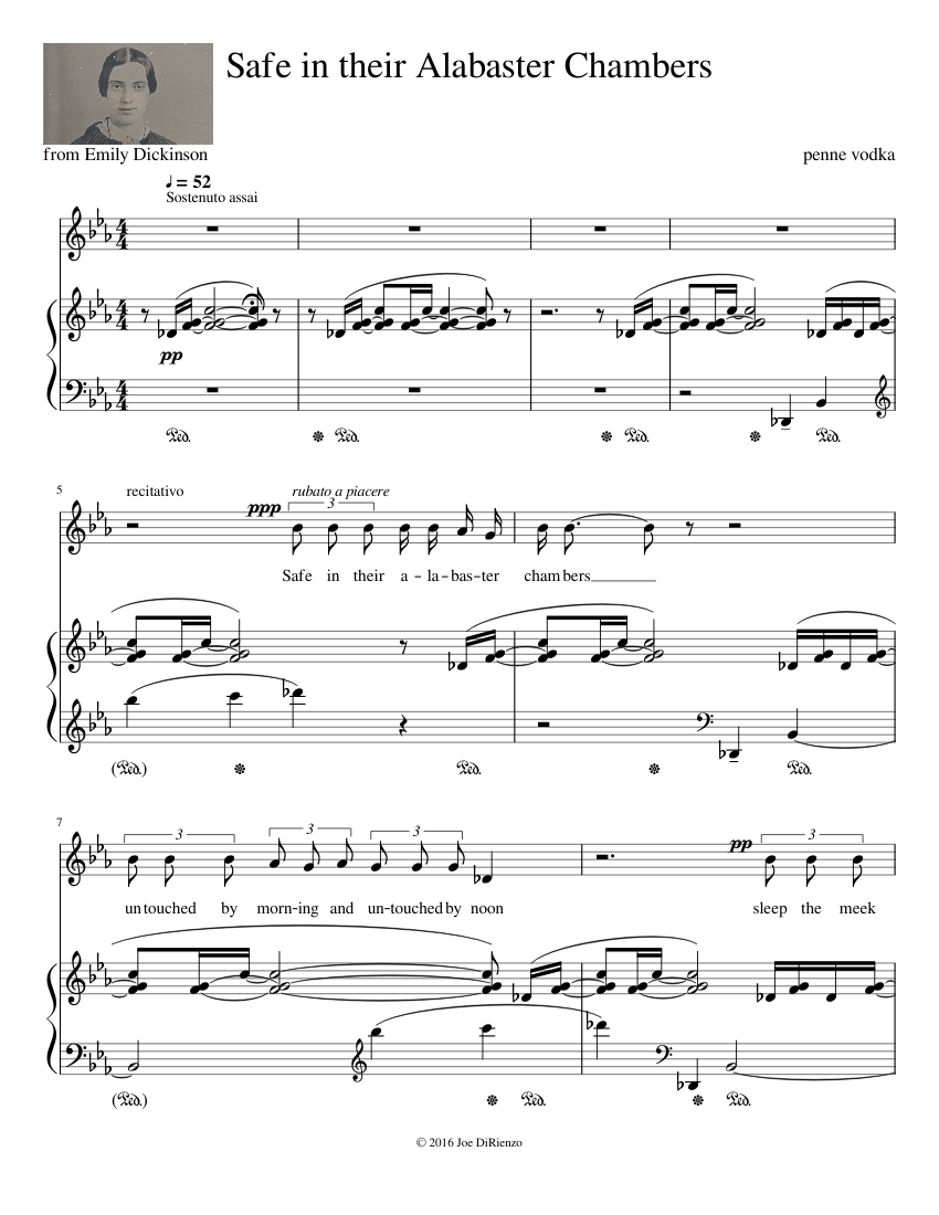Safe in their Alabaster Chambers Sheet music for Piano, Vocals (Piano ...
