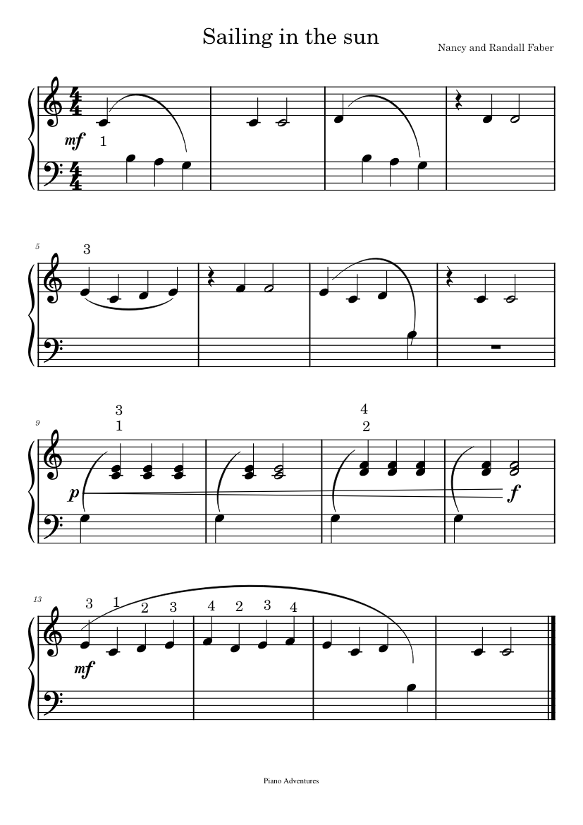 06 Sailing in the Sun Sheet Music for Piano (Solo) Easy | MuseScore.com