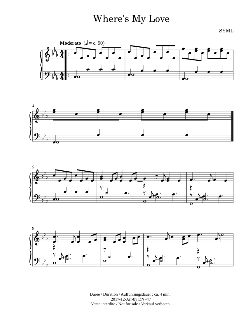 Where's My Love – SYML Sheet Music for Piano (Solo) | MuseScore.com