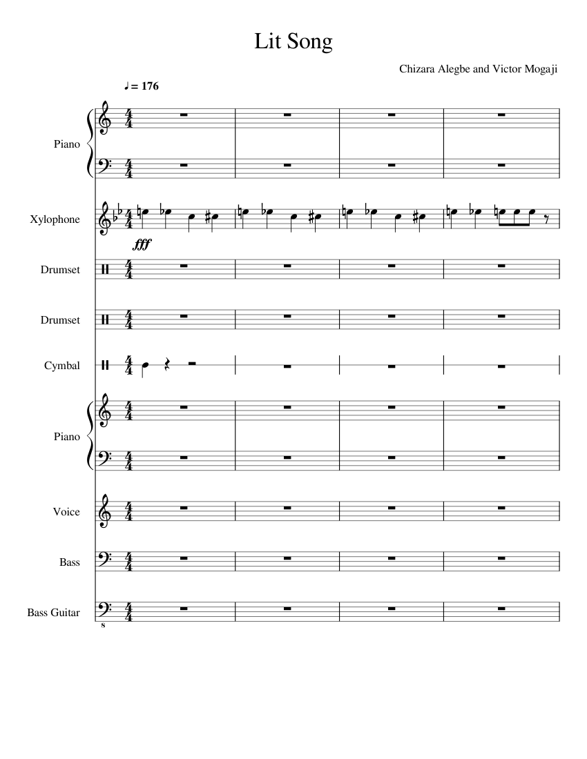 Lit Song Sheet music for Piano, Bass voice, Vocals, Crash & more ...
