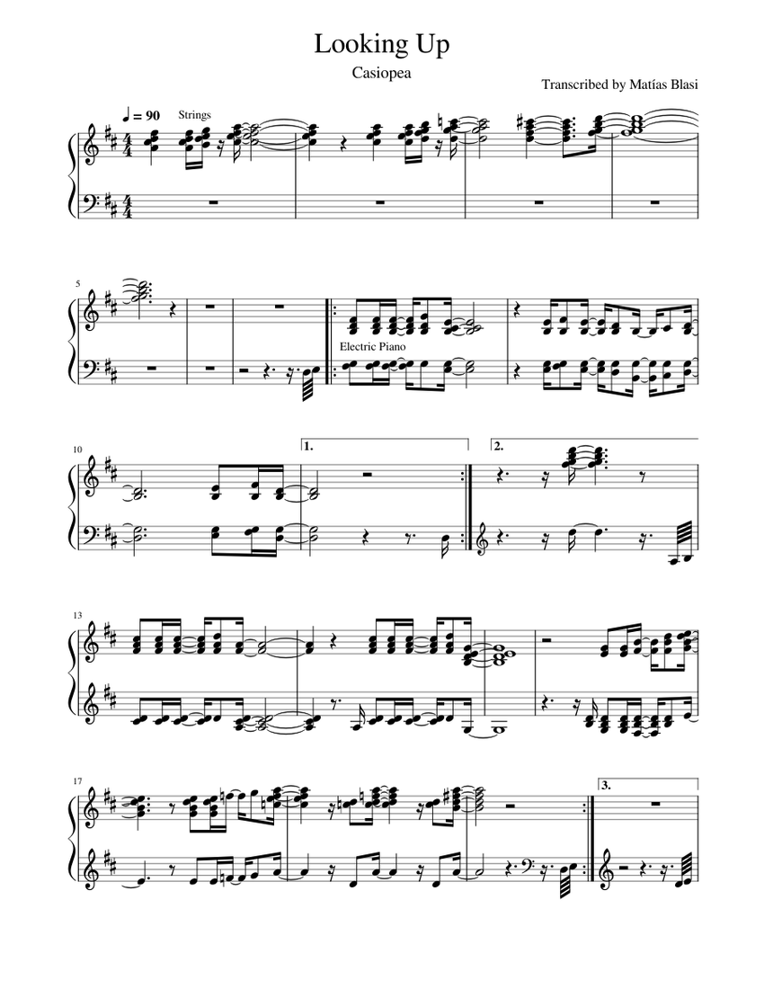 Looking Up – Casiopea Sheet music for Piano (Solo) | Musescore.com