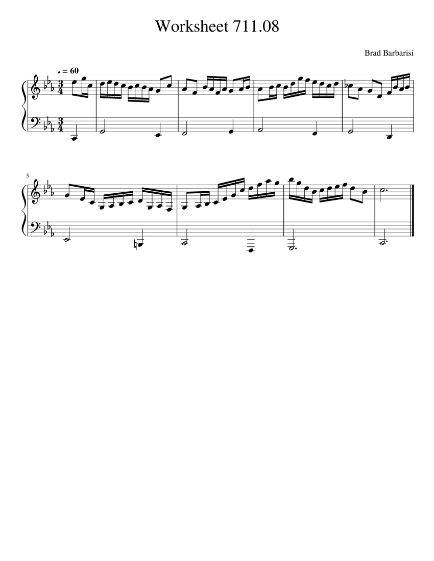 Worksheet 711 Sheet music for Piano (Solo) Easy | Musescore.com
