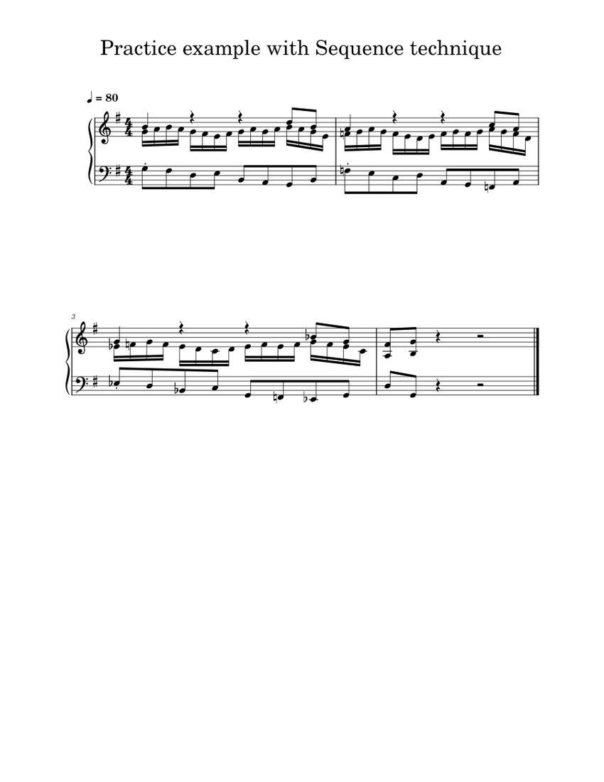 Practice example with Sequence technique - piano tutorial
