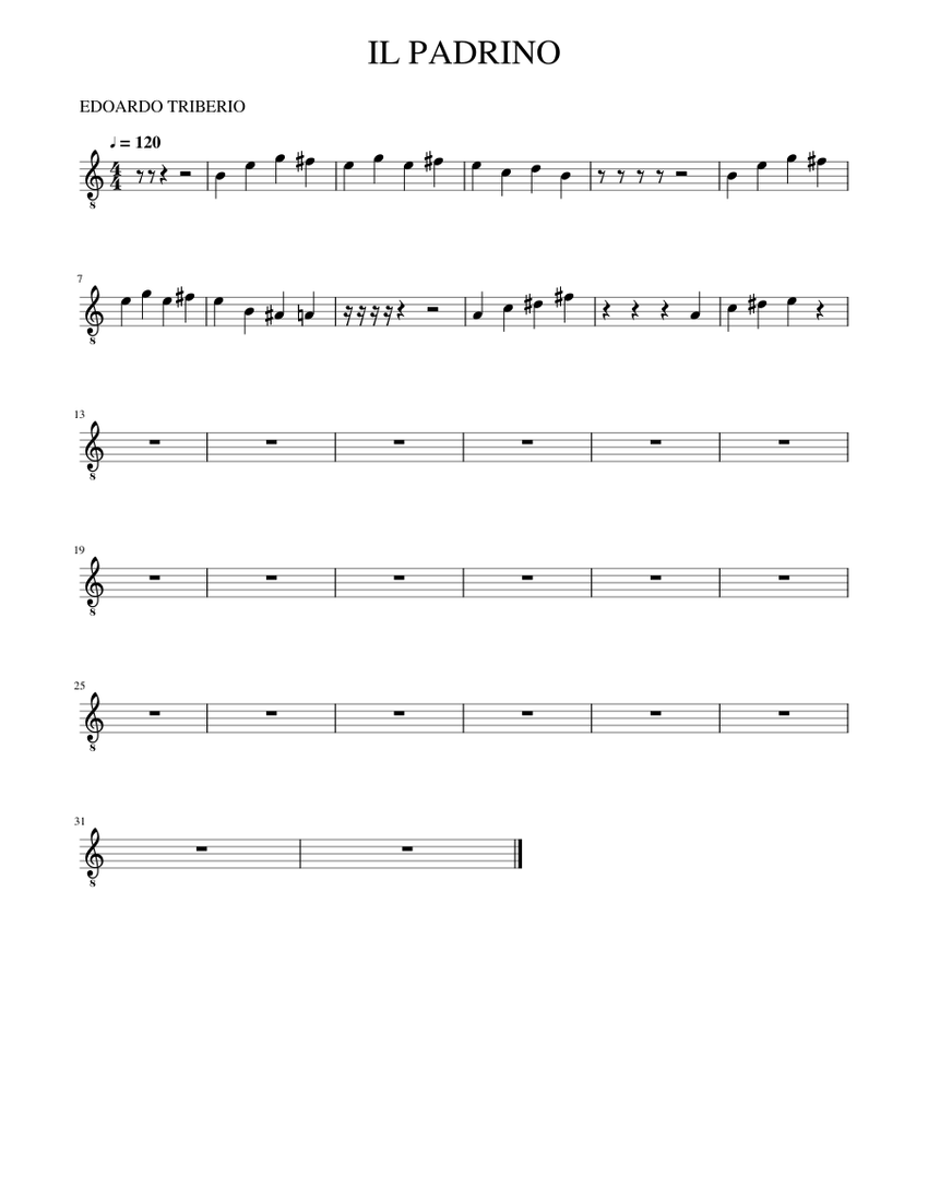 IL PADRINO Sheet music for Guitar (Concert Band) | Musescore.com