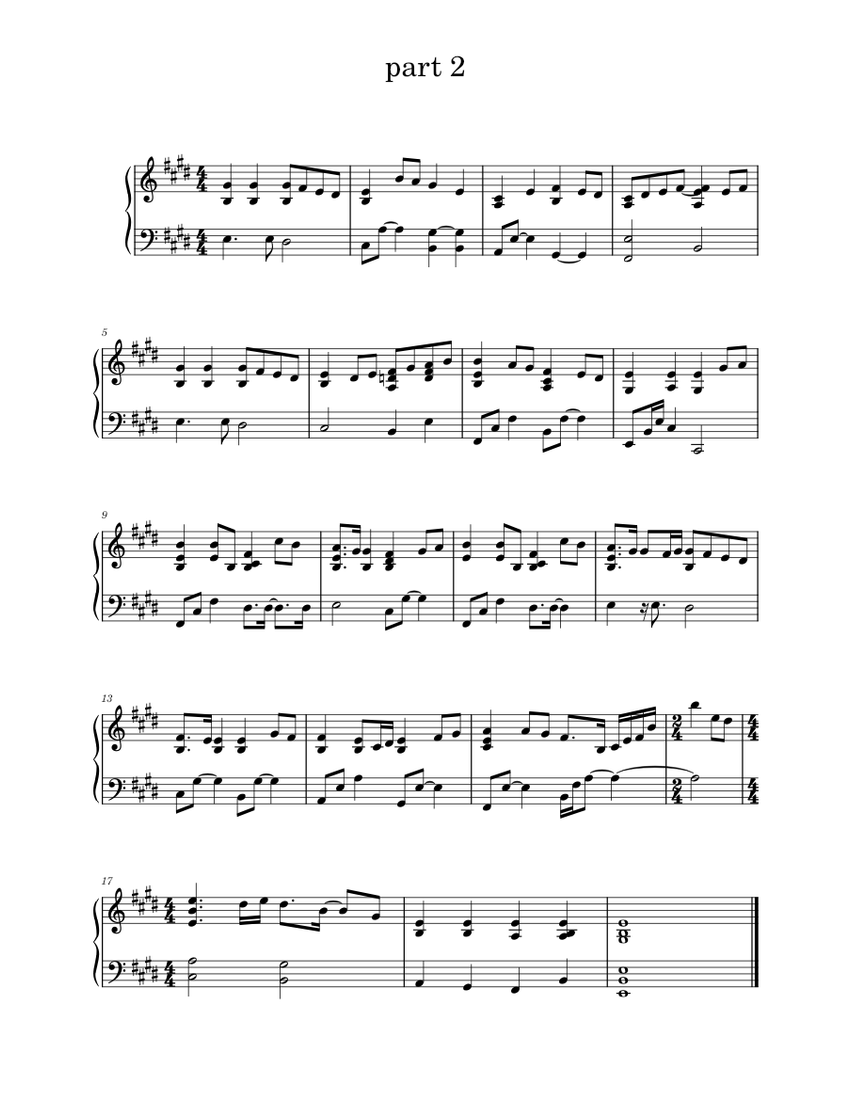 part 2 Sheet music for Piano (Solo) | Musescore.com