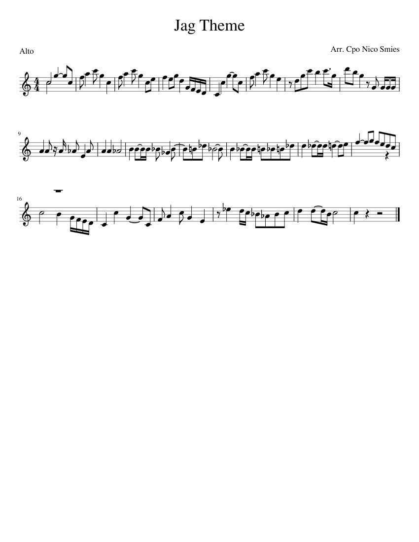 Jag_Theme.mscz alto Sheet music for Saxophone alto (Solo) | Musescore.com