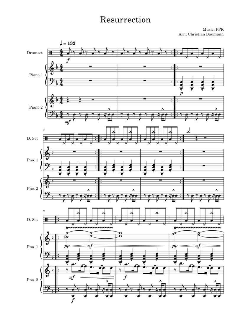 ResuRection – PPK Sheet music for Piano, Drum group (Piano Four Hand ...