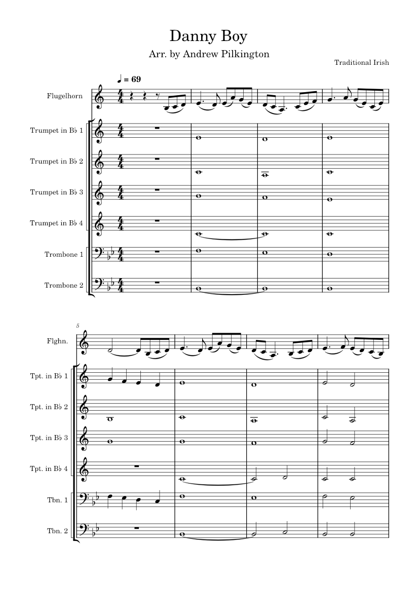 Danny boy – Misc Traditional Danny Boy for Brass Ensemble Sheet music ...
