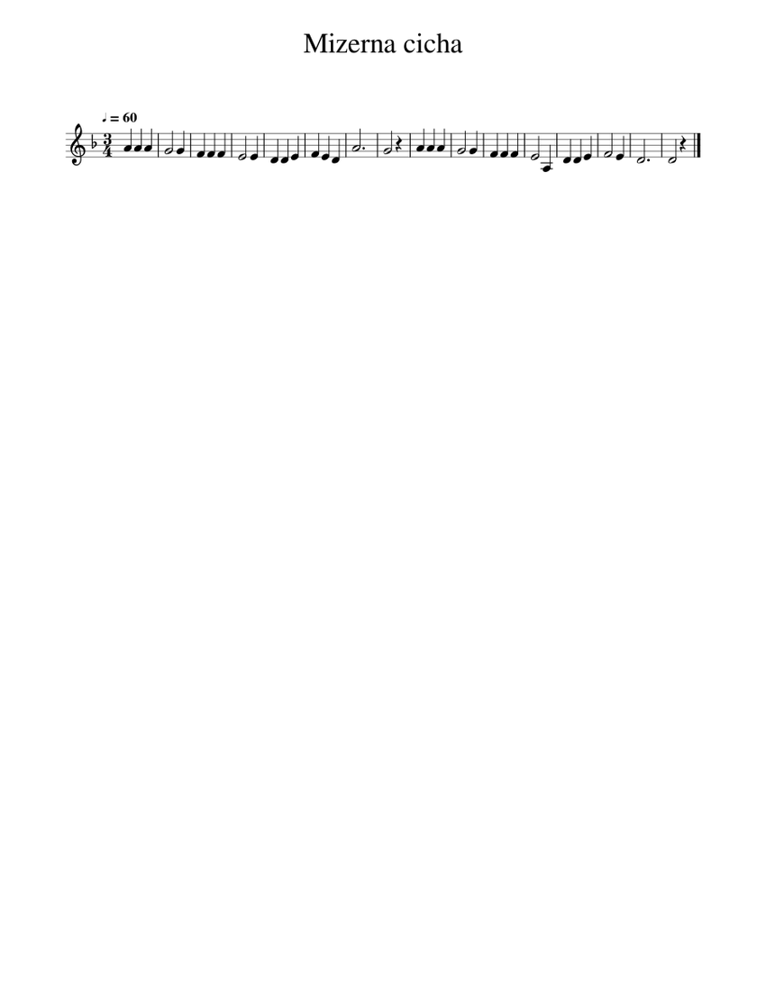 Mizerna cicha Sheet music for Piano (Solo) | Musescore.com