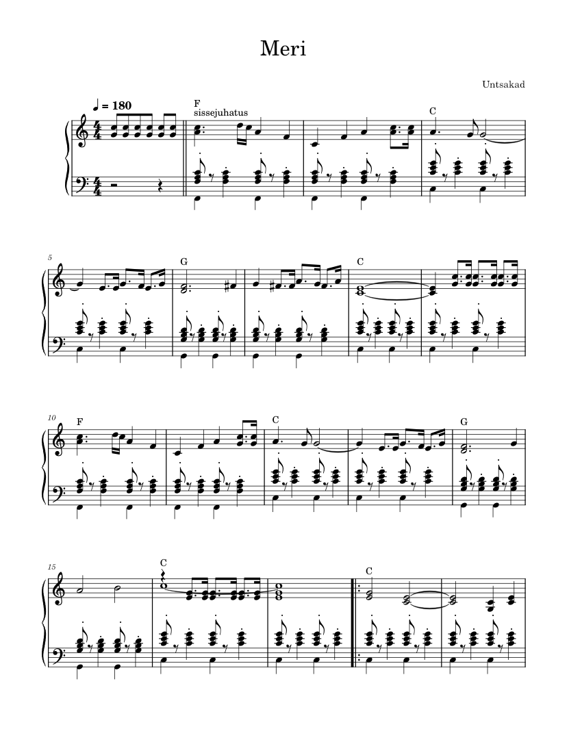 Meri Sheet music for Accordion (Solo) | Musescore.com