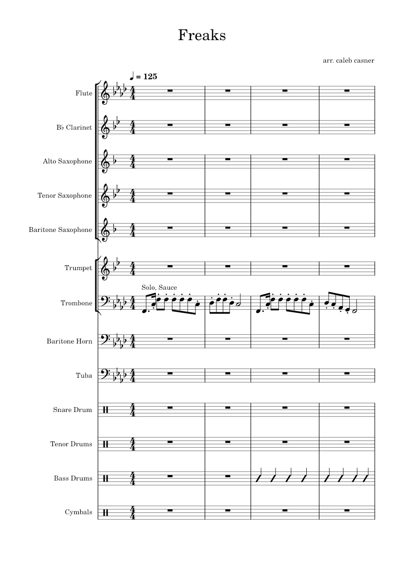 Freaks – Timmy Trumpet Sheet music for Trombone, Tuba, Flute, Clarinet ...