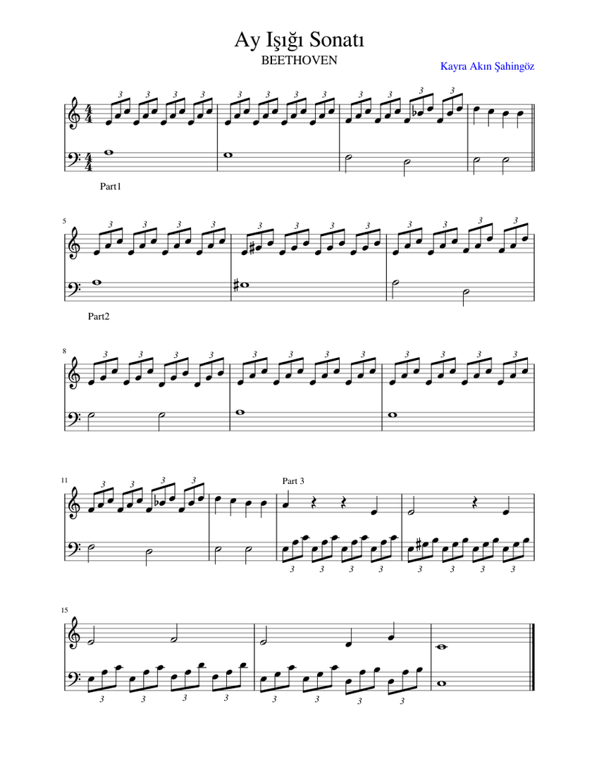 Moonlight Sonata Sheet music for Piano (Solo) Easy | Musescore.com