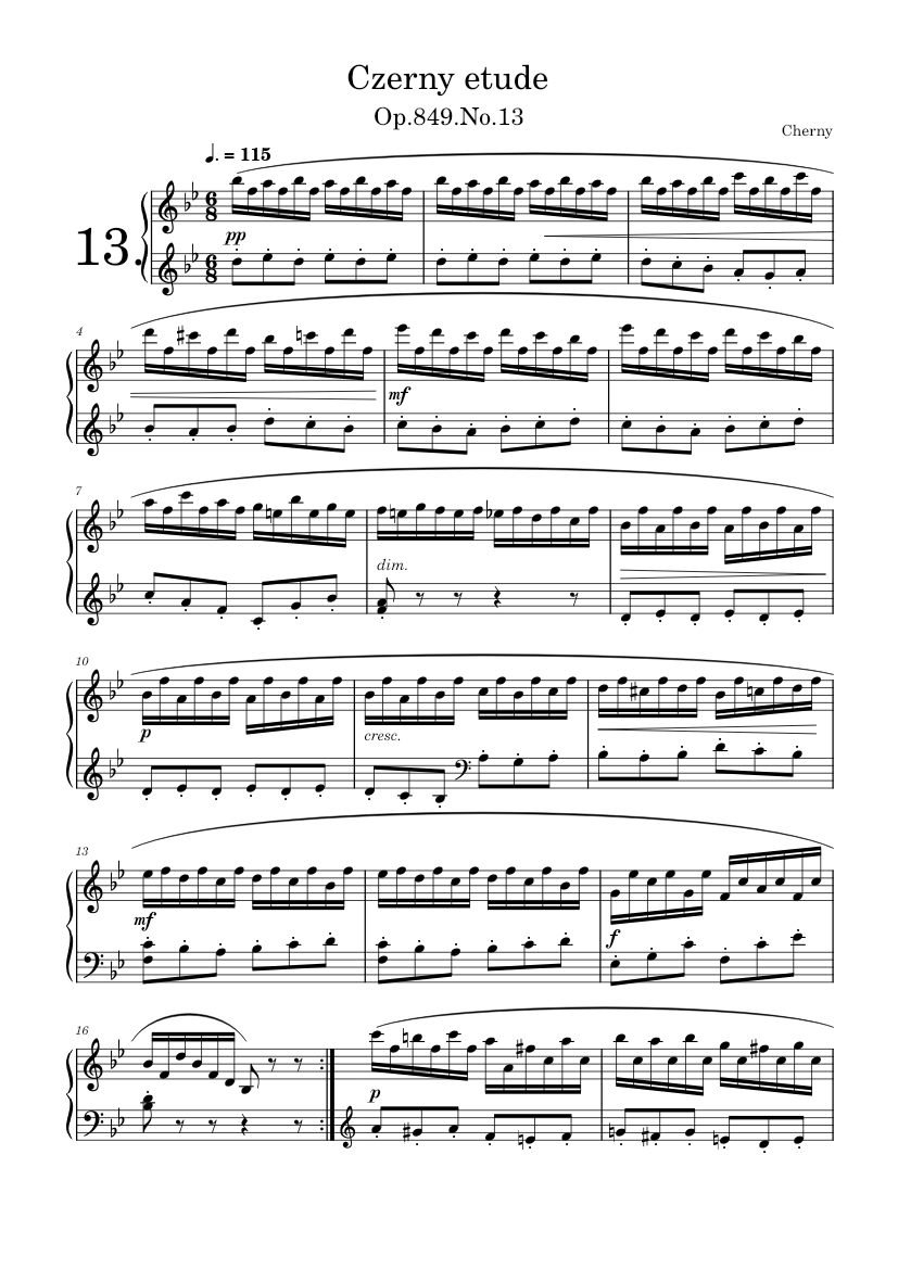 Czerny etude Sheet music for Piano (Solo) | Musescore.com