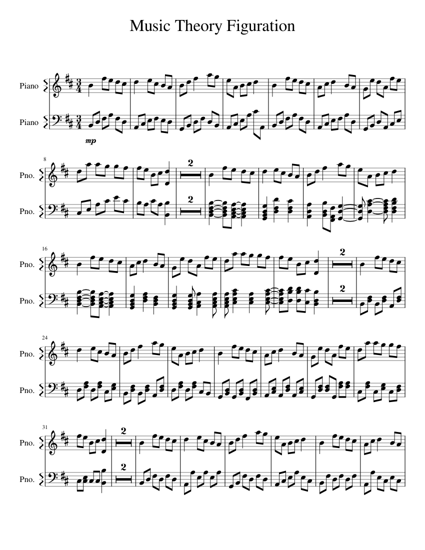 Music_Theory_Figuration Sheet music for Piano (Piano Duo) | Musescore.com