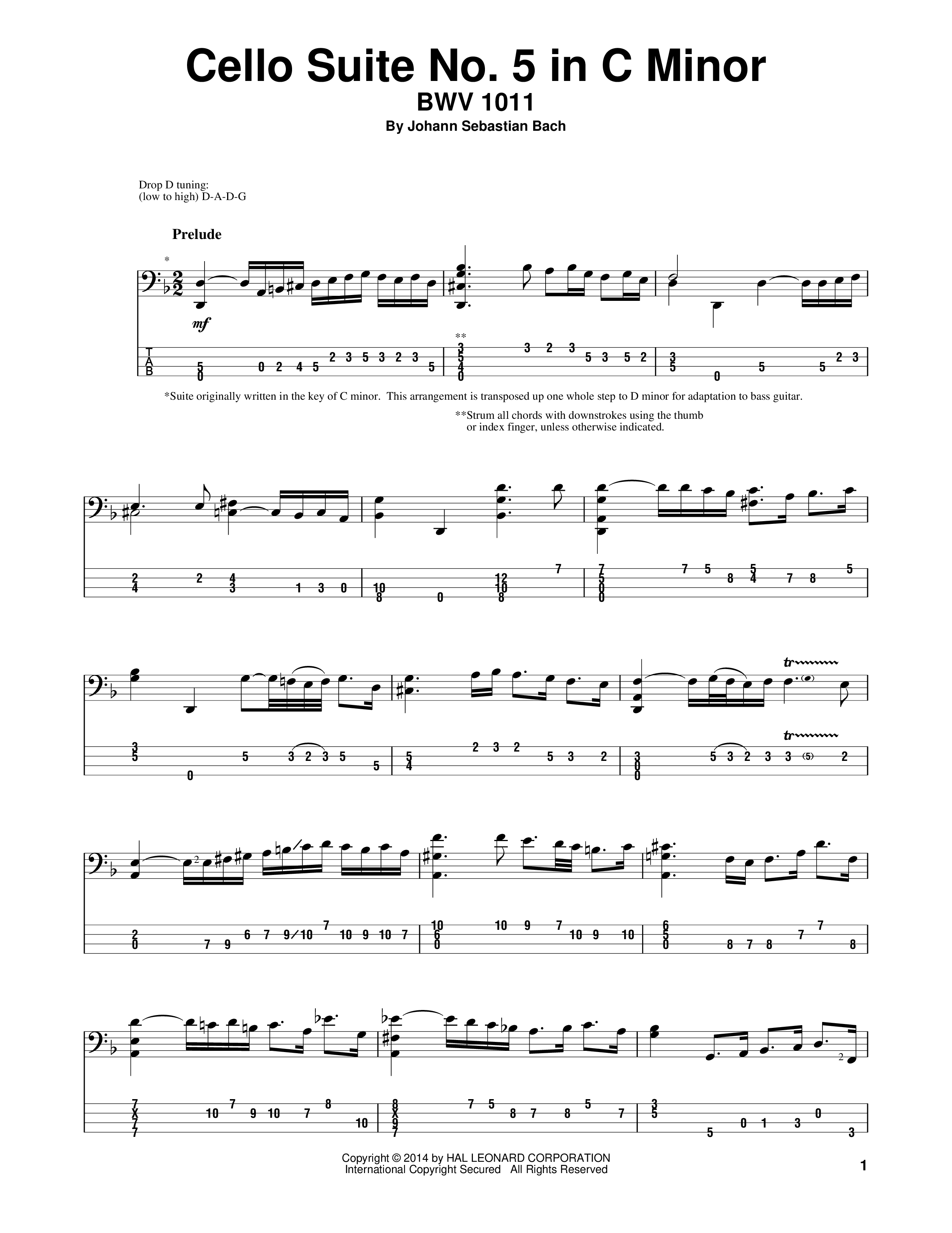 Play Official version of Cello Suite No.5 in C minor, BWV 1011 sheet ...