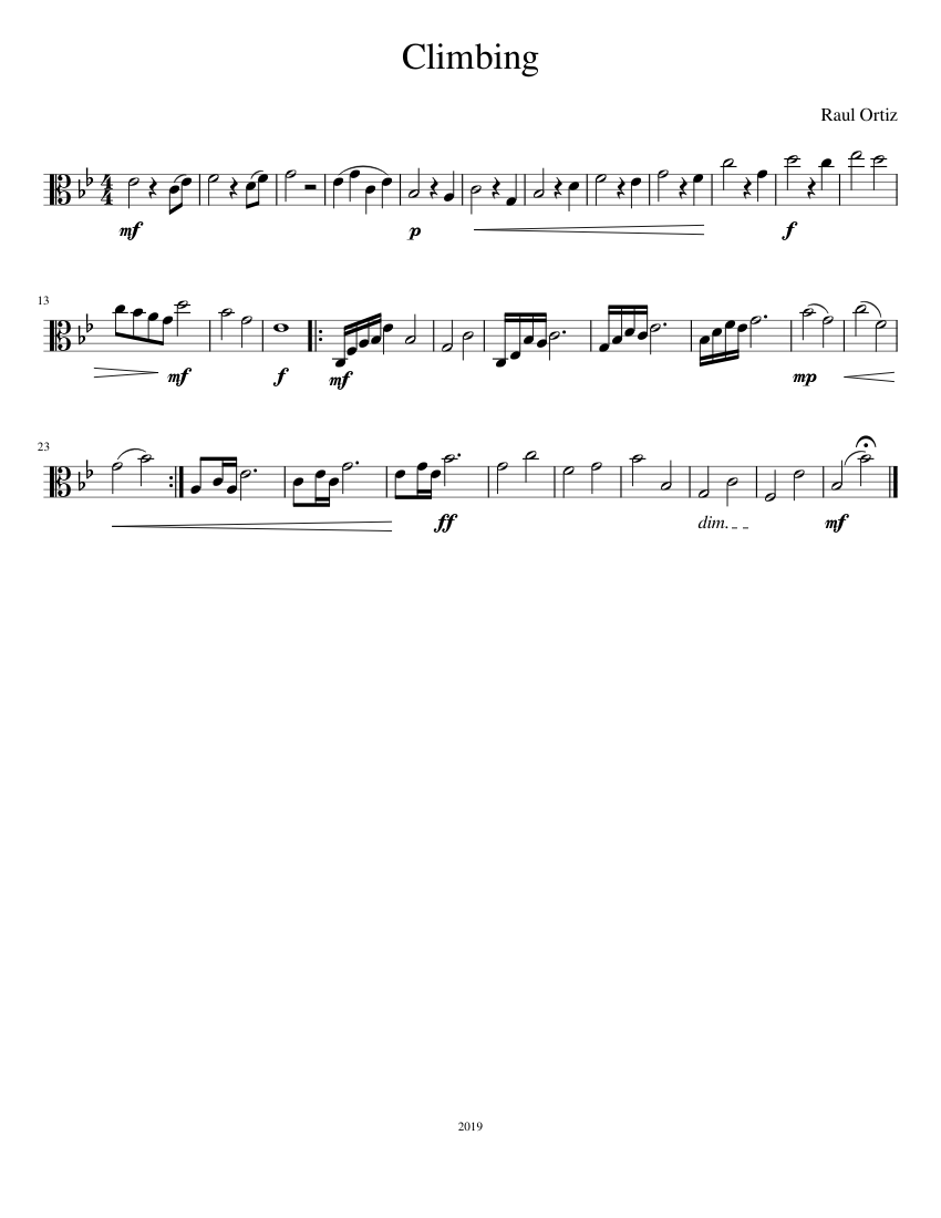 Climbing Sheet music for Viola (Solo) | Musescore.com