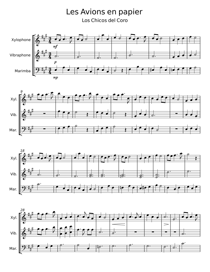 Les Avions en papier - piano tutorial