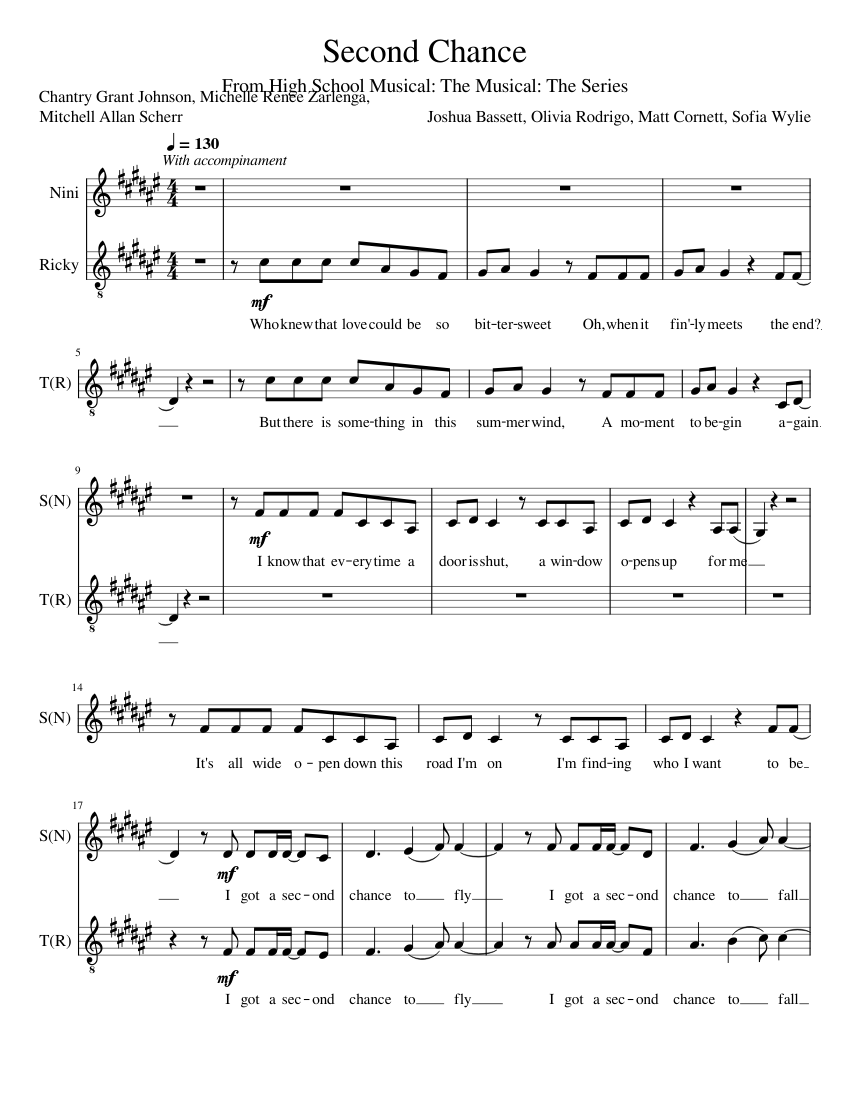 Second Chance-From HSMTMTS Sheet music for Piano (SATB) | Musescore.com
